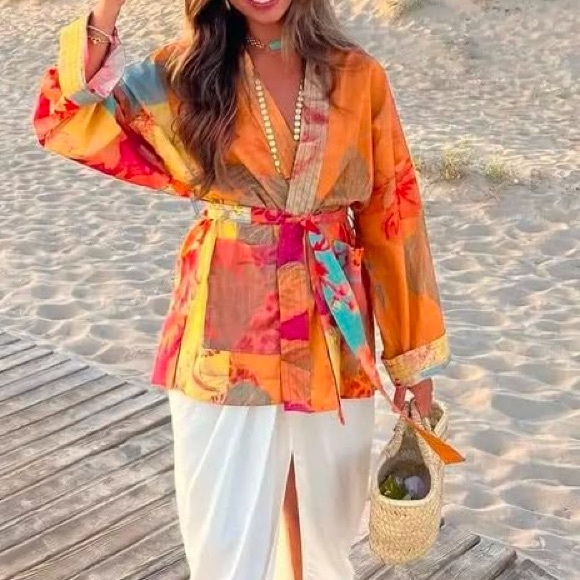 Zara | Tops | Zara Patchwork Print Kimono Top | Poshmark